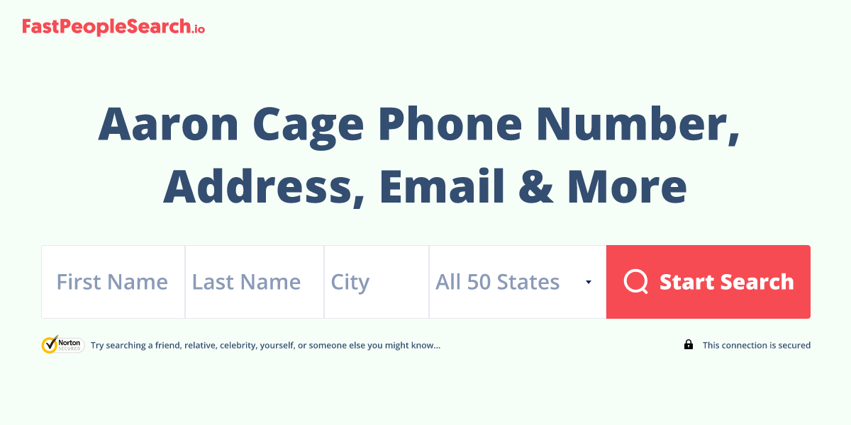 Aaron Cage Phone Number, Address, Email & More | FastPeopleSearch.io