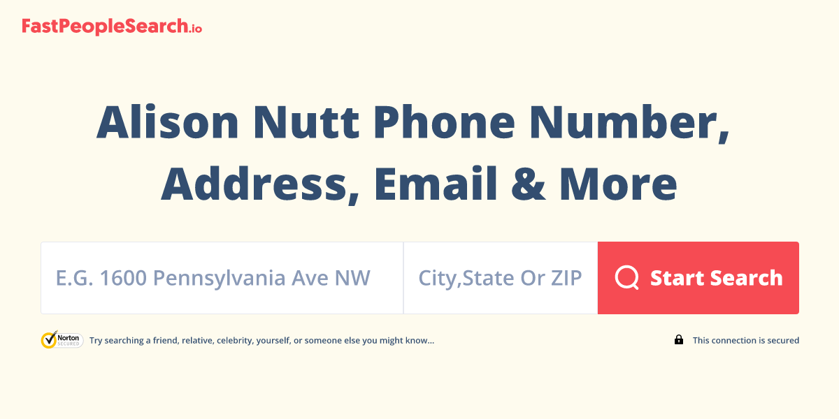Alison Nutt Phone Number, Address, Email & More | FastPeopleSearch.io