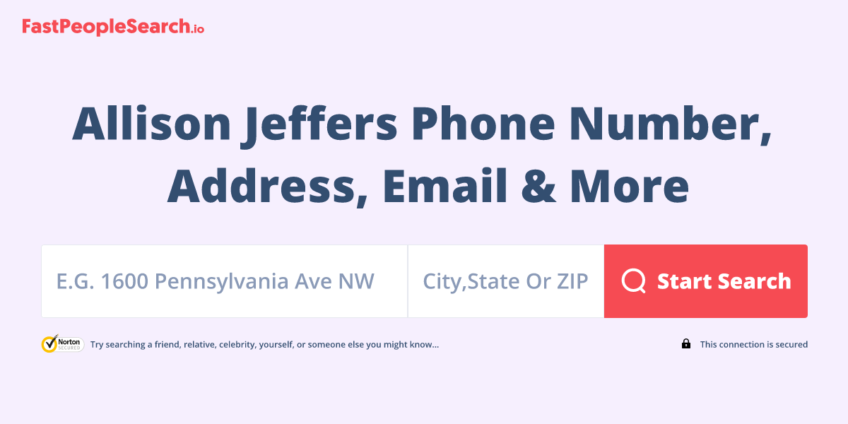 Allison Jeffers Phone Number, Address, Email & More | FastPeopleSearch.io