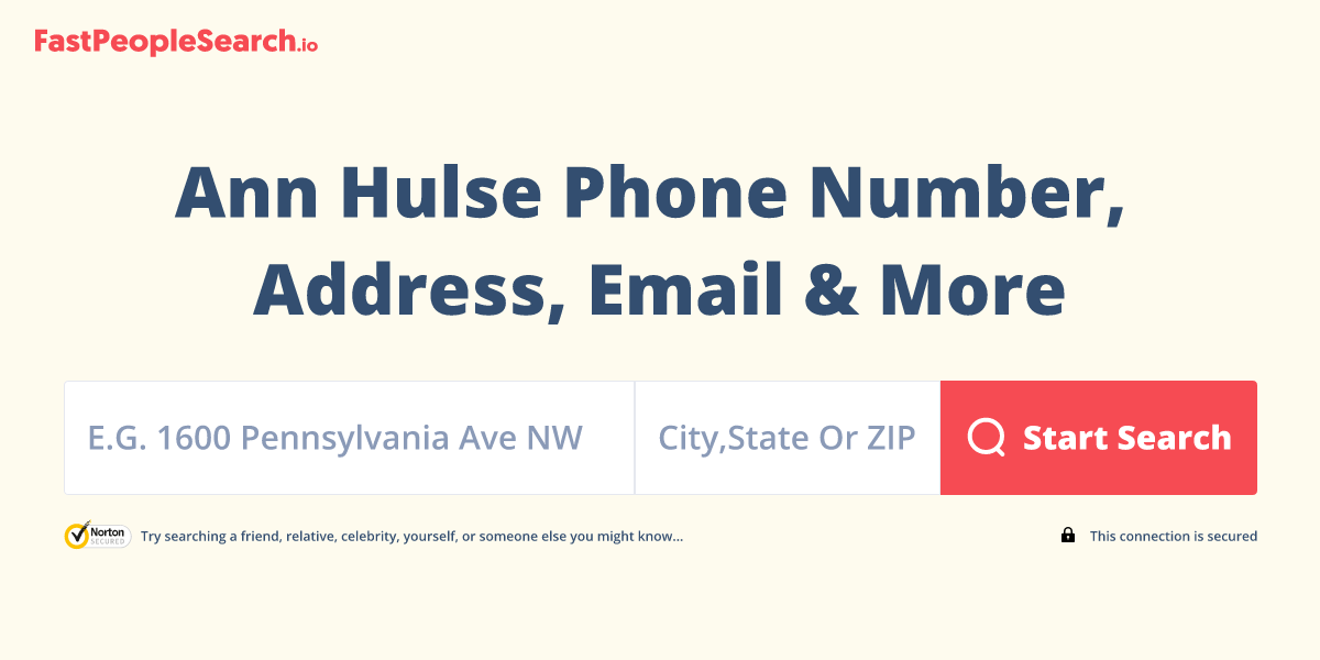 Ann Hulse Phone Number, Address, Email & More | FastPeopleSearch.io