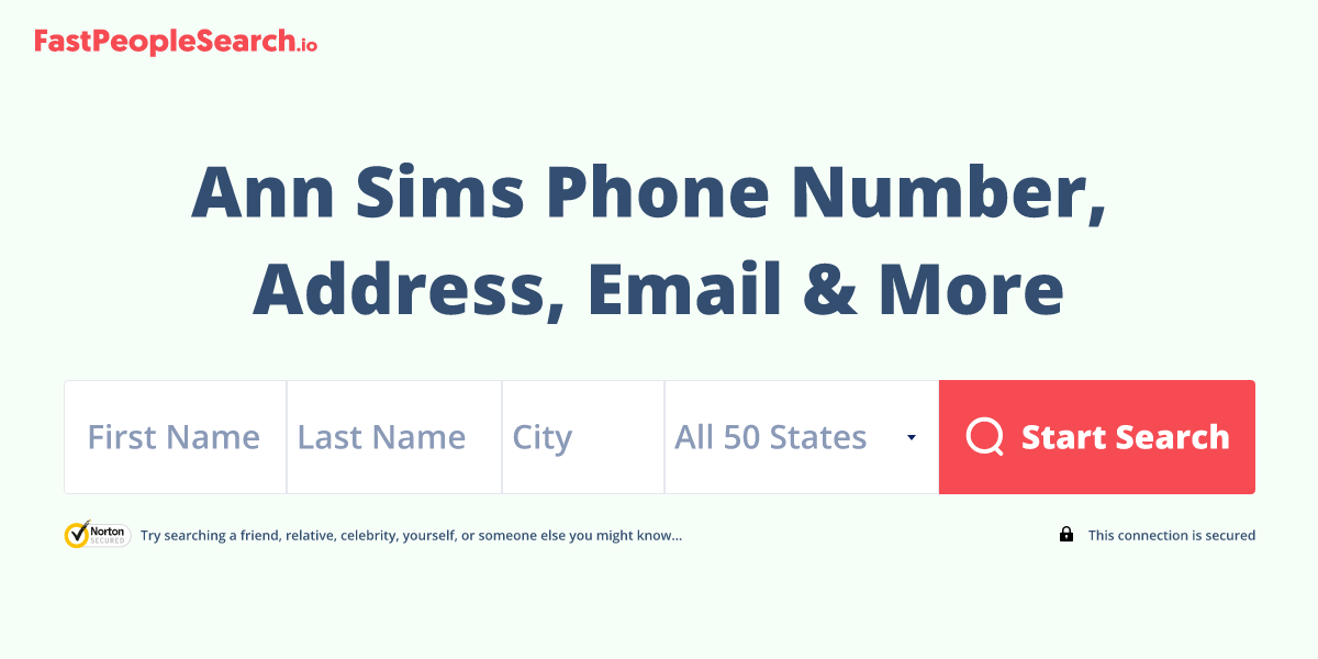 Ann Sims Phone Number, Address, Email & More | FastPeopleSearch.io