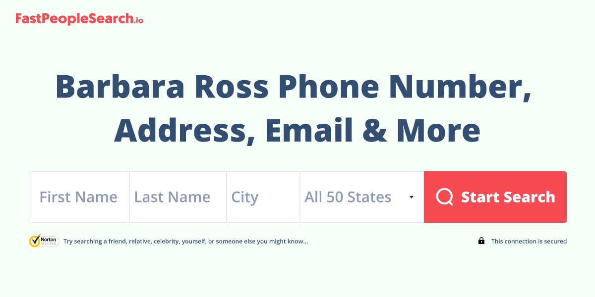 Barbara Ross Phone Number, Address, Email & More | FastPeopleSearch.io