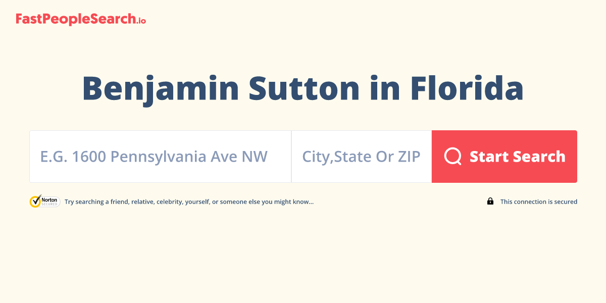 Benjamin Sutton in Florida - Phone Number, Address, Email & More