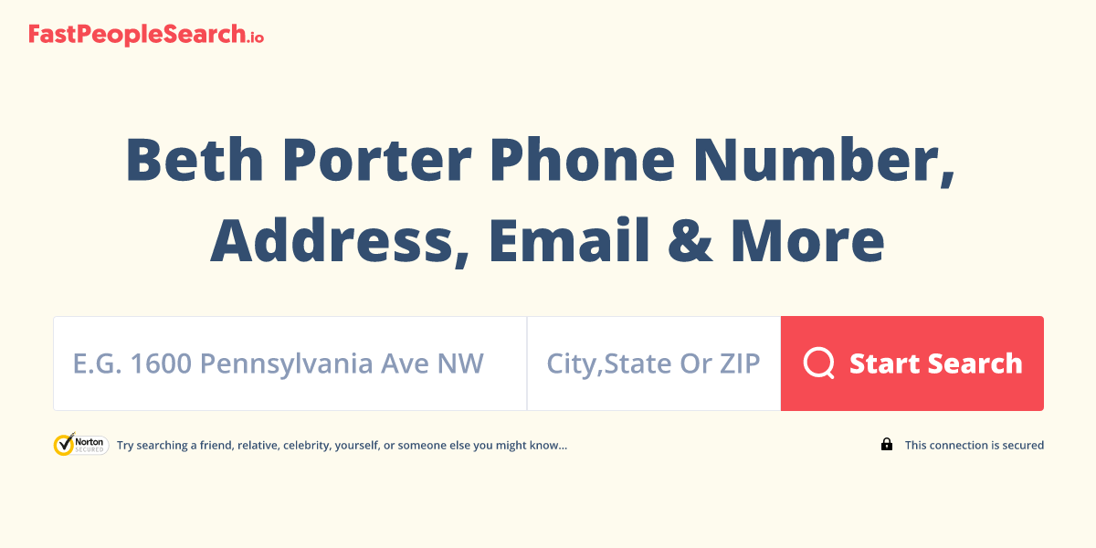 Beth Porter Phone Number, Address, Email & More | FastPeopleSearch.io