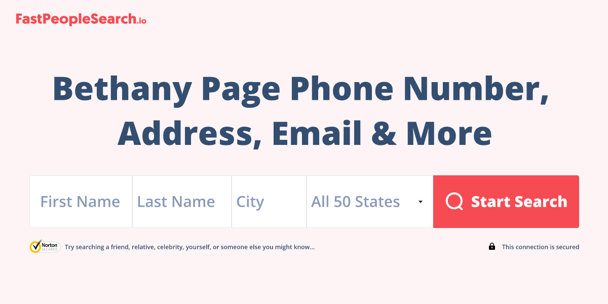 Bethany Page Phone Number, Address, Email & More | FastPeopleSearch.io