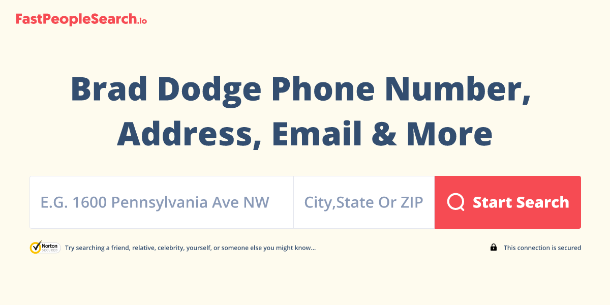 Brad Dodge Phone Number, Address, Email & More | FastPeopleSearch.io