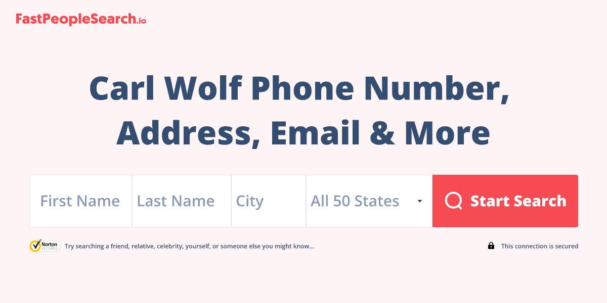 Carl Wolf Phone Number, Address, Email & More | FastPeopleSearch.io