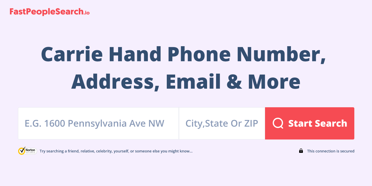 Carrie Hand Phone Number, Address, Email & More | FastPeopleSearch.io