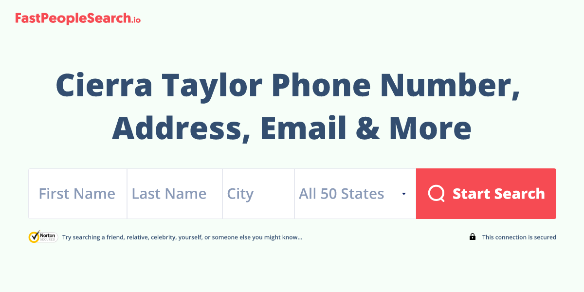 Cierra Taylor Phone Number, Address, Email & More | FastPeopleSearch.io