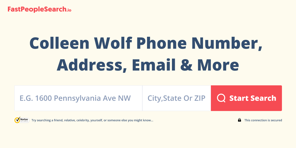 Colleen Wolf Phone Number, Address, Email & More | FastPeopleSearch.io