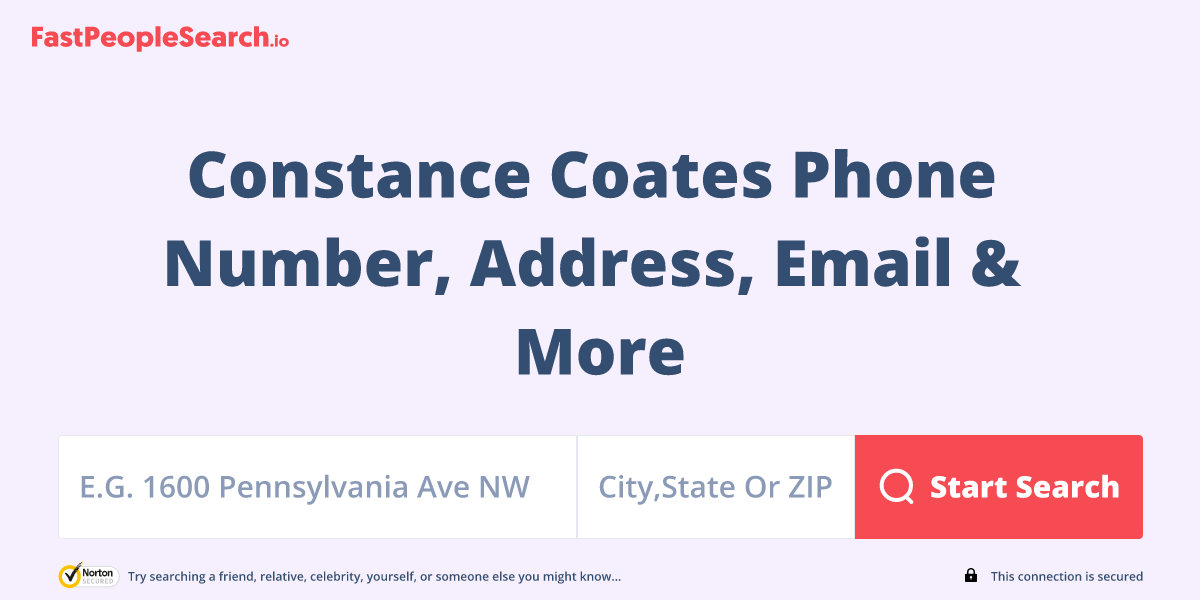 Constance Coates Phone Number, Address, Email & More | FastPeopleSearch.io