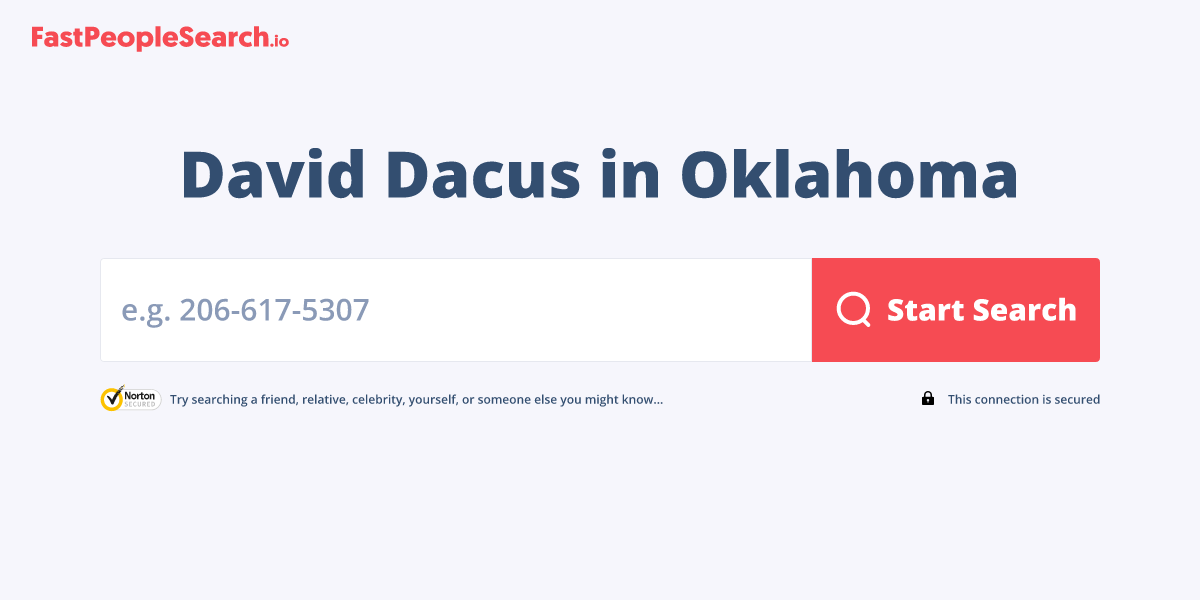 David Dacus in Oklahoma - Phone Number, Address, Email & More