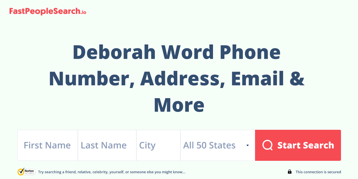 Deborah Word Phone Number, Address, Email & More | FastPeopleSearch.io