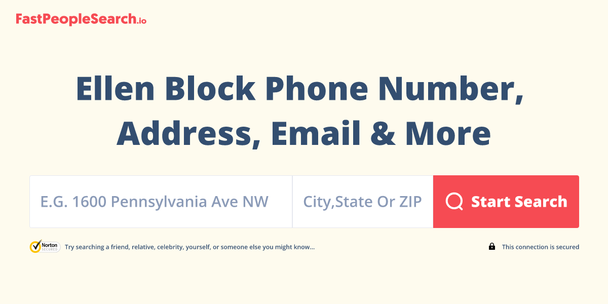 Ellen Block Phone Number, Address, Email & More | FastPeopleSearch.io