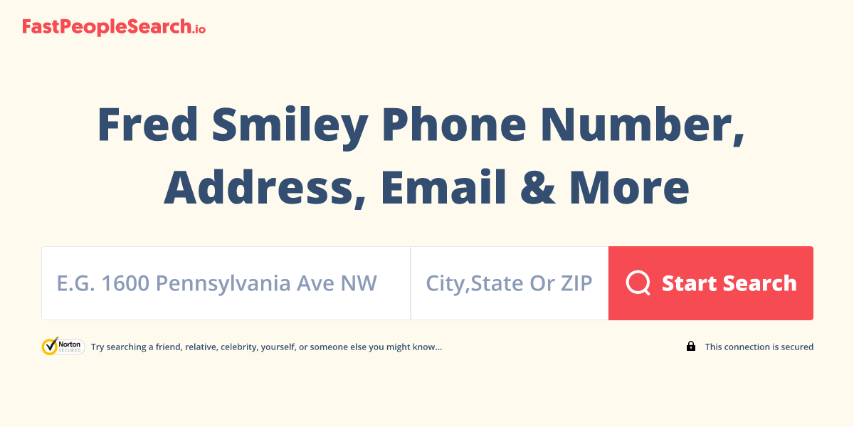 Fred Smiley Phone Number, Address, Email & More | FastPeopleSearch.io