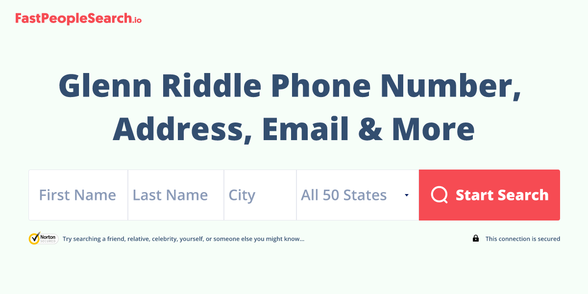 Glenn Riddle Phone Number, Address, Email & More | FastPeopleSearch.io