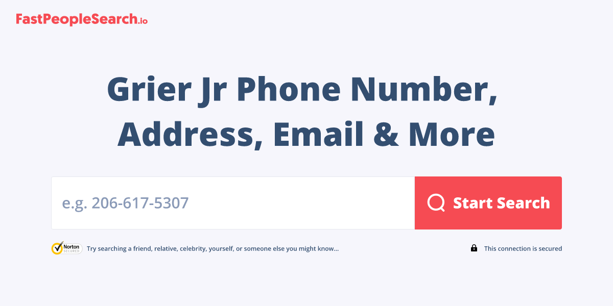 Grier Jr Phone Number, Address, Email & More | FastPeopleSearch.io