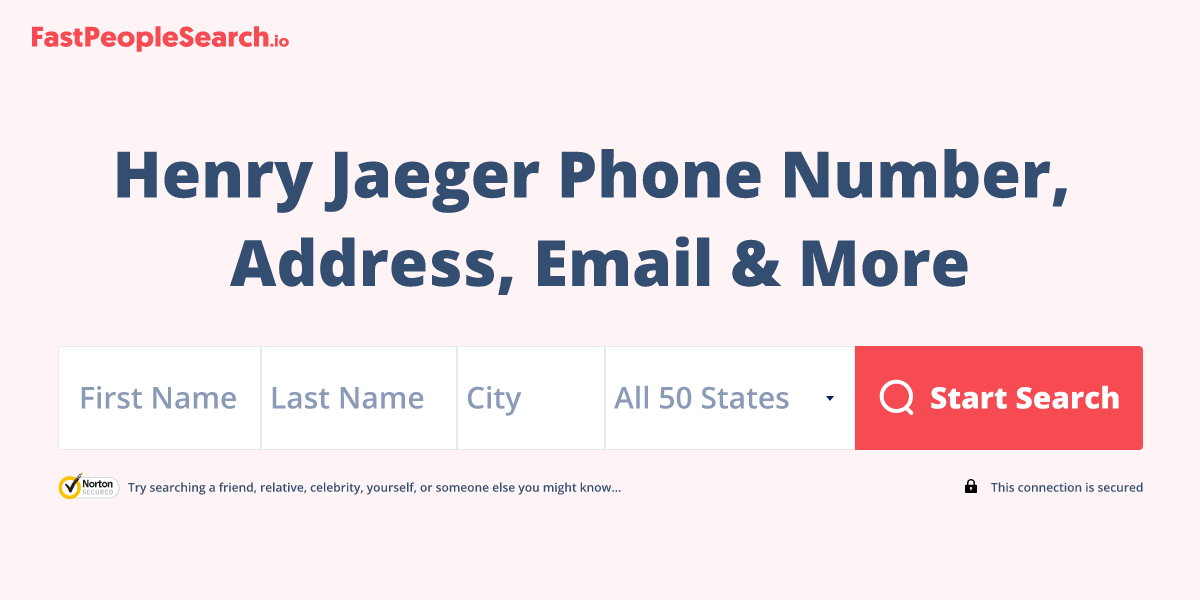 Henry Jaeger Phone Number, Address, Email & More | FastPeopleSearch.io