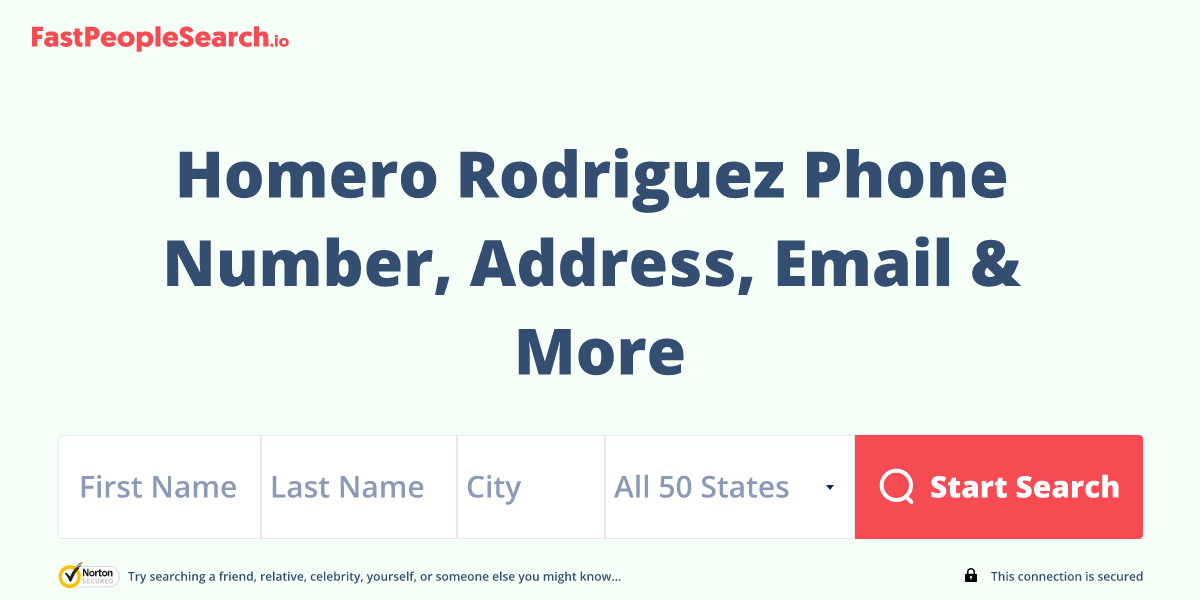 Homero Rodriguez Phone Number, Address, Email & More | FastPeopleSearch.io