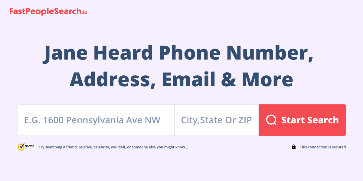 Jane Heard Phone Number, Address, Email & More | FastPeopleSearch.io