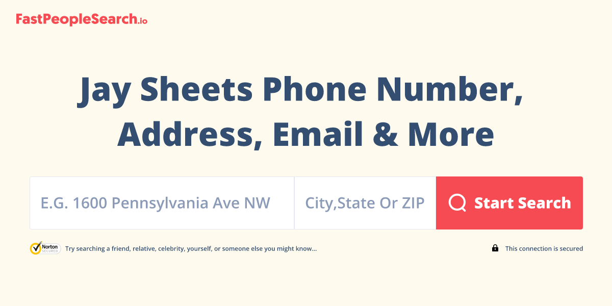 Jay Sheets Phone Number, Address, Email & More | FastPeopleSearch.io