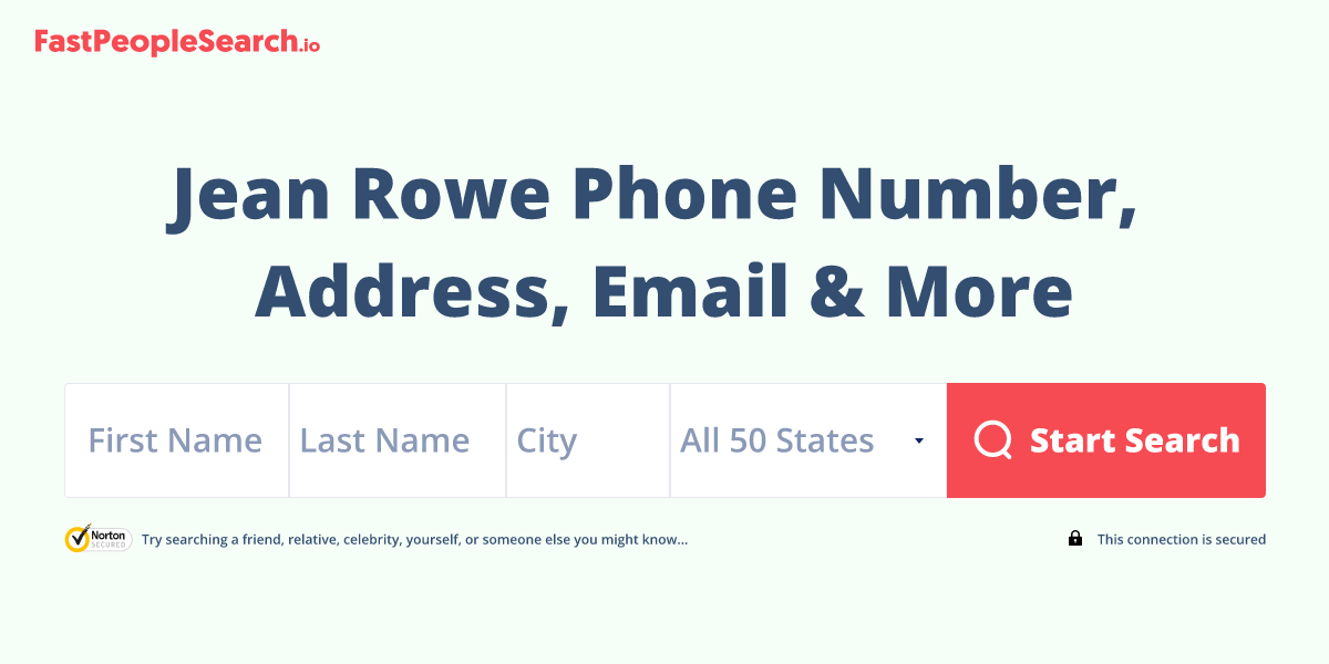 Jean Rowe Phone Number, Address, Email & More | FastPeopleSearch.io