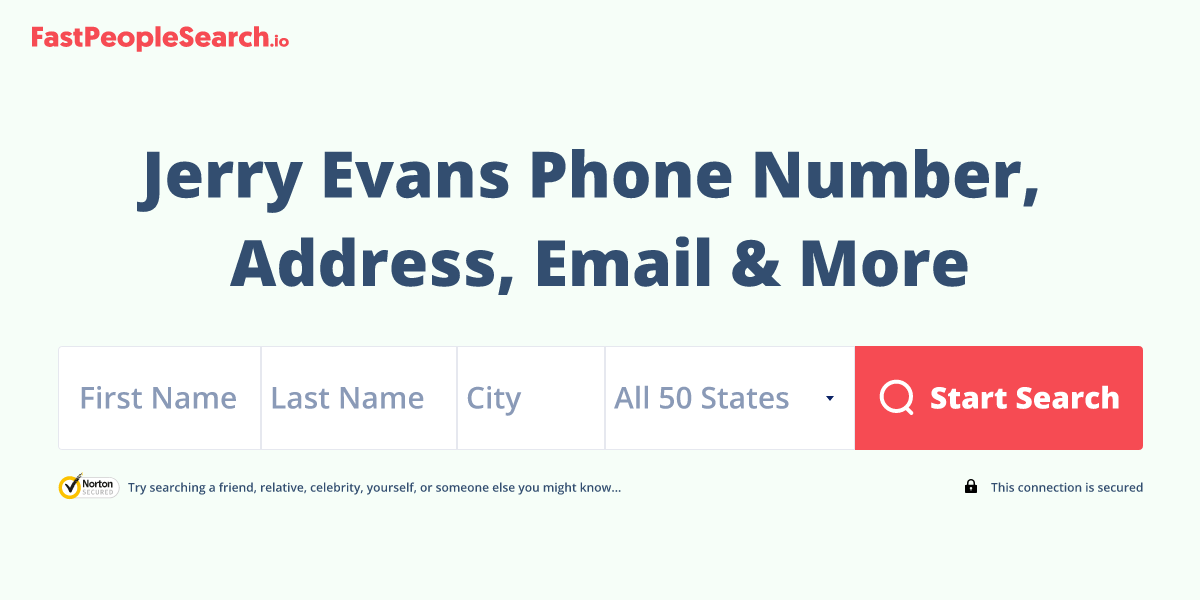Jerry Evans Phone Number, Address, Email & More | FastPeopleSearch.io