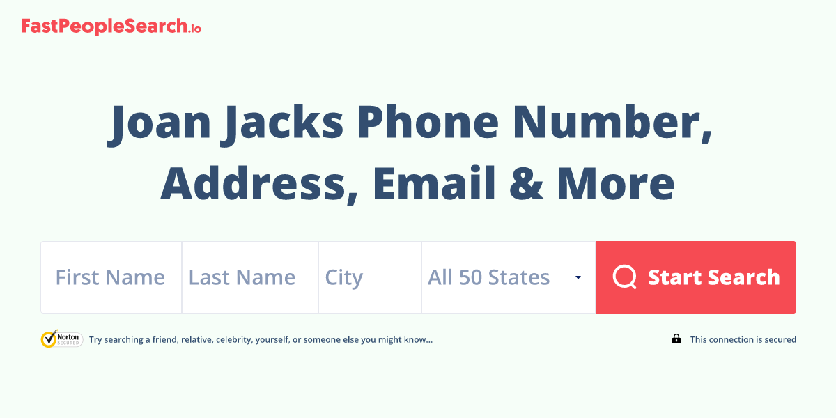 Joan Jacks Phone Number, Address, Email & More | FastPeopleSearch.io