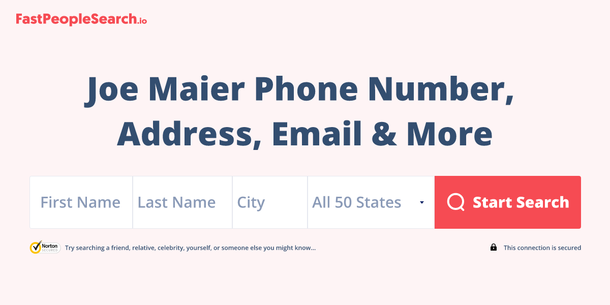 Joe Maier Phone Number, Address, Email & More | FastPeopleSearch.io