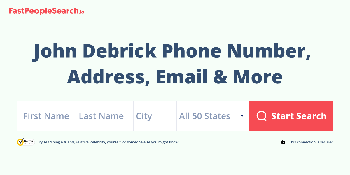 John Debrick Phone Number, Address, Email & More | FastPeopleSearch.io