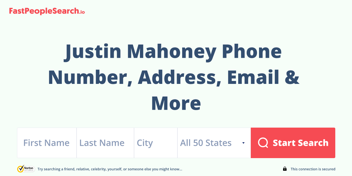 Justin Mahoney Phone Number, Address, Email & More | FastPeopleSearch.io