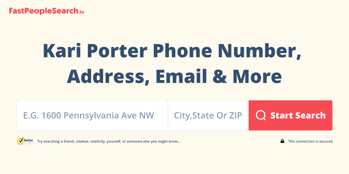 Kari Porter Phone Number, Address, Email & More | FastPeopleSearch.io