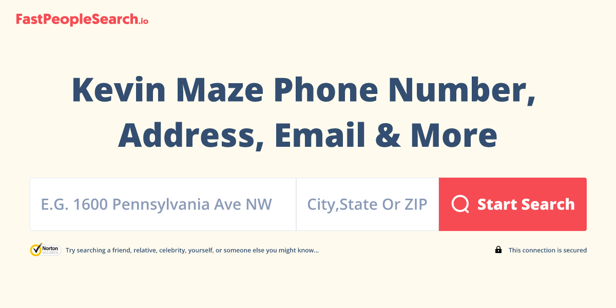 Kevin Maze Phone Number, Address, Email & More | FastPeopleSearch.io