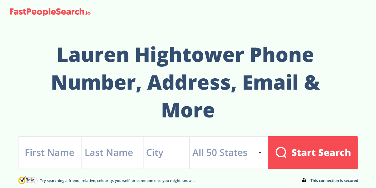 Lauren Hightower Phone Number, Address, Email & More | FastPeopleSearch.io