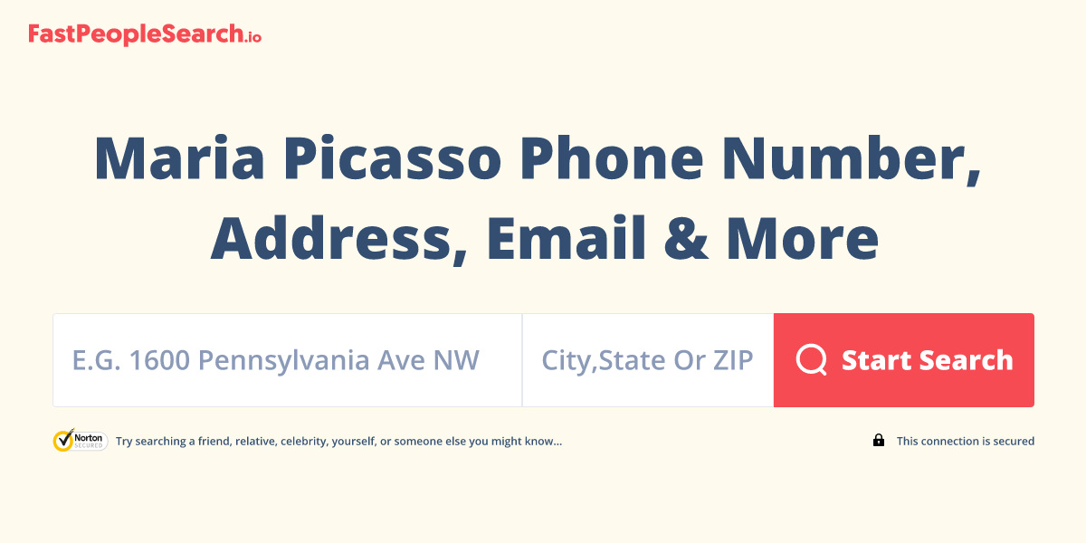Maria Picasso Phone Number, Address, Email & More | FastPeopleSearch.io