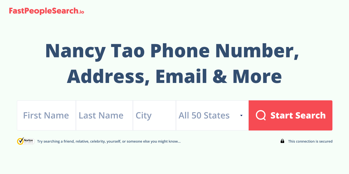 Nancy Tao Phone Number, Address, Email & More | FastPeopleSearch.io