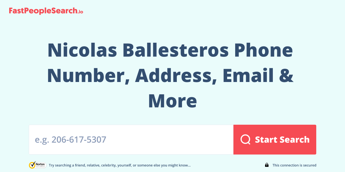 Nicolas Ballesteros Phone Number, Address, Email & More | FastPeopleSearch.io
