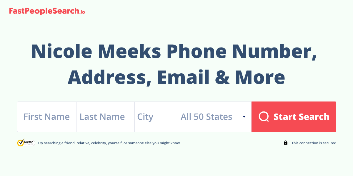 Nicole Meeks Phone Number, Address, Email & More | FastPeopleSearch.io