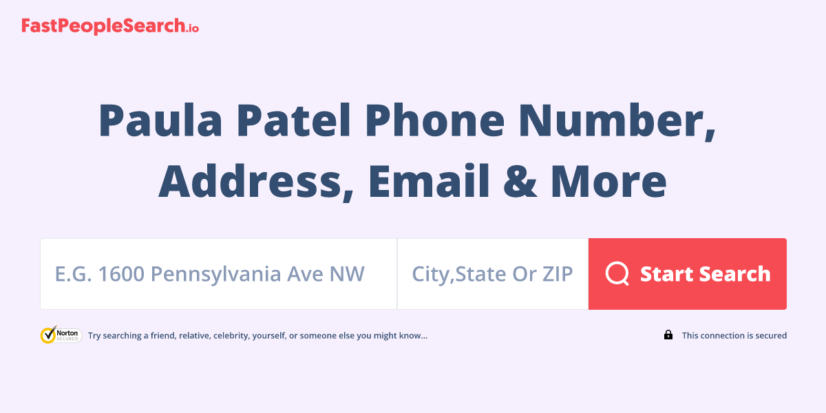Paula Patel Phone Number, Address, Email & More | FastPeopleSearch.io
