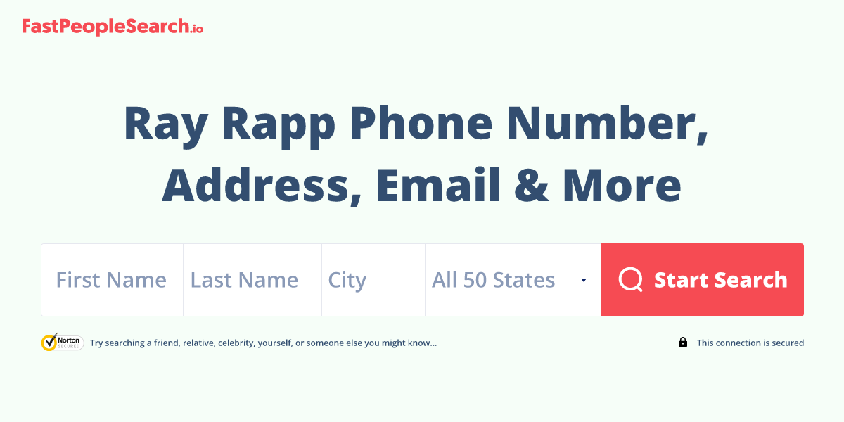 Ray Rapp Phone Number, Address, Email & More | FastPeopleSearch.io