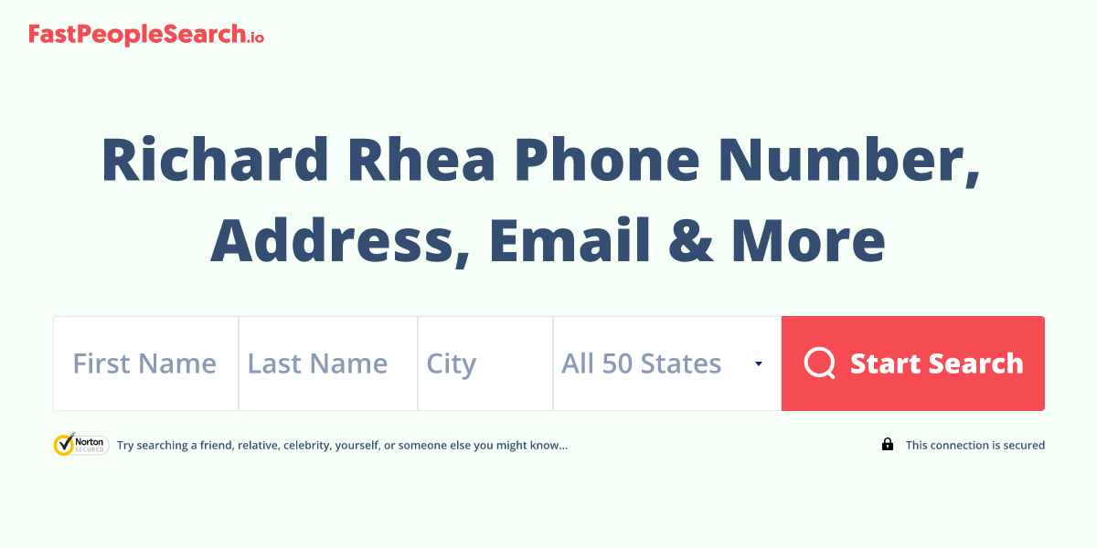 Richard Rhea Phone Number, Address, Email & More | FastPeopleSearch.io