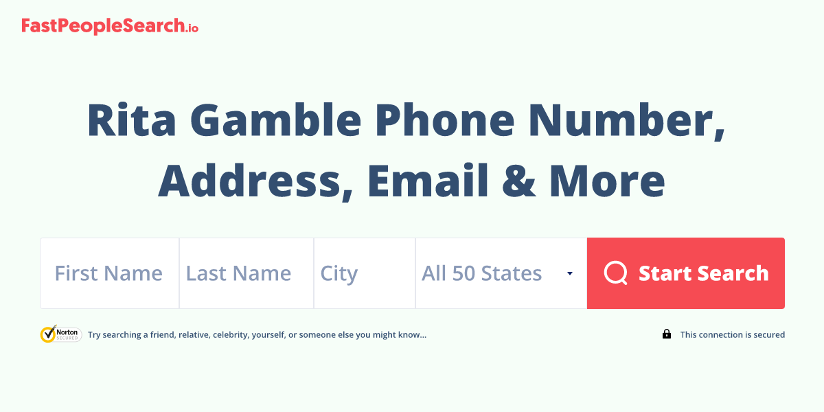 Rita Gamble Phone Number, Address, Email & More | FastPeopleSearch.io