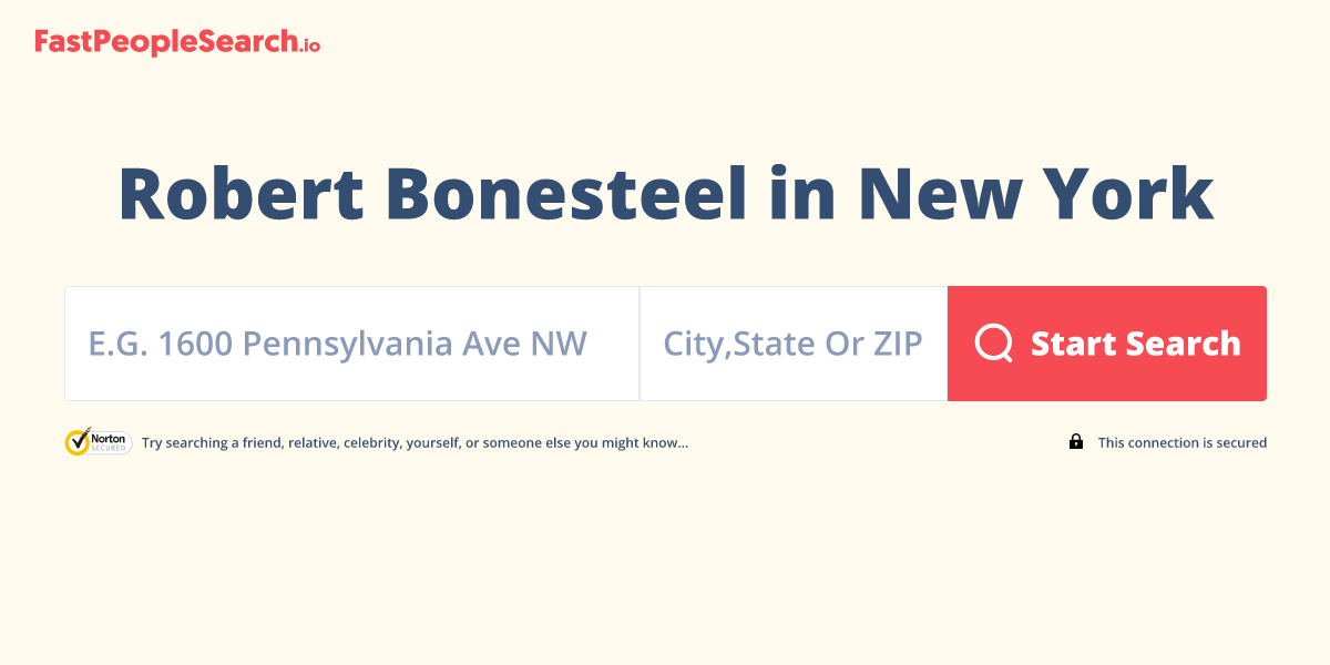 Robert Bonesteel in New York - Phone Number, Address, Email & More
