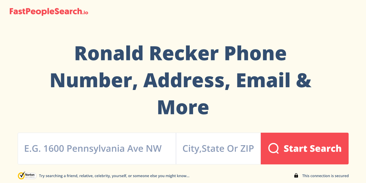 Ronald Recker Phone Number, Address, Email & More | FastPeopleSearch.io
