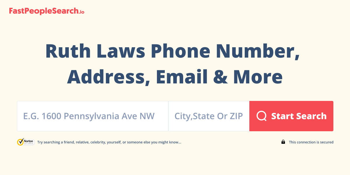 Ruth Laws Phone Number, Address, Email & More | FastPeopleSearch.io
