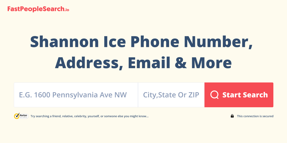 Shannon Ice Phone Number, Address, Email & More | FastPeopleSearch.io