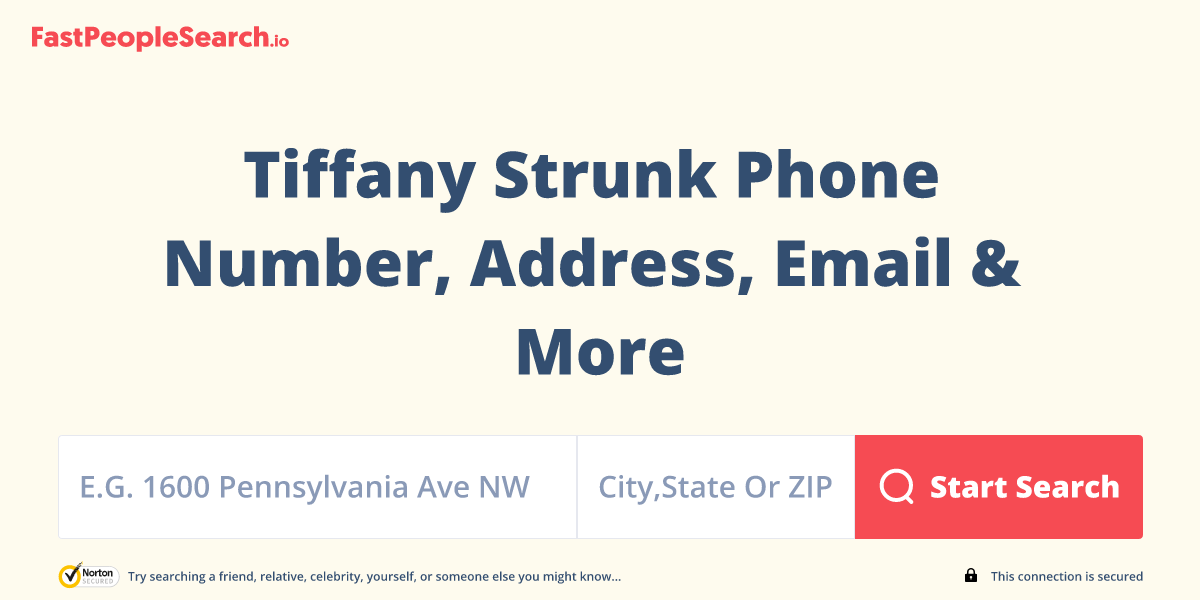 Tiffany Strunk Phone Number, Address, Email & More | FastPeopleSearch.io
